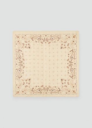 Mango Foulard imprim&eacute; avec d&eacute;tail lurex beige - Femme - Taille unique - MANGO