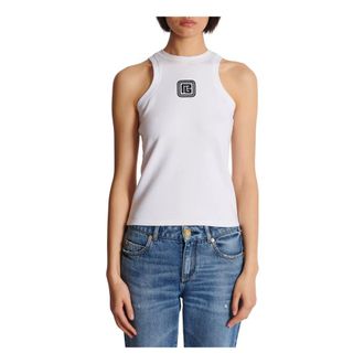 Balmain Femme, Tops, Blanc, Taille: 38 FR Retro PB Tank Top