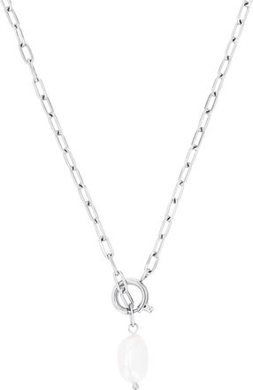s.Oliver Kette mit Anhänger aus Edelstahl/925 Sterling Silber für Damen, Halsschmuck, mit Kristall, Kommt in Schmuck Geschenk Box