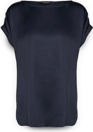 Elena Miro Femme, Blouses et Chemises, Bleu, Taille: 50 FR Blouse en satin