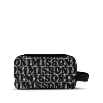 Missoni Schwarze Logo Clutch Tasche Leder Textil - - Bags - Damen - Schwarzk - ONE SIZE
