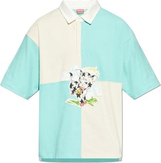 Kenzo Homme, Tops, Bleu, Taille: XL Polo avec Patch Color&eacute;