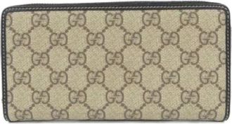 Gucci unisex, Pre-owned, Beige, Taille: ONE Size Portefeuille en toile Pre-owned
