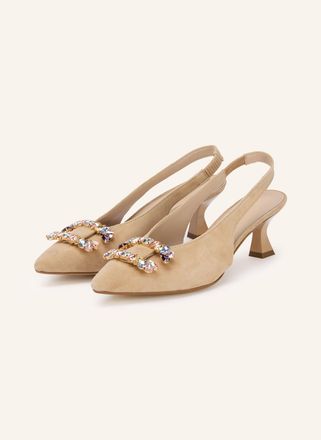 Darling Harbour Darling Harbour Slingpumps Mit Schmucksteinen beige