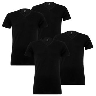 Levi's 4 er Pack Levis V-Neck T-Shirt Men Herren Unterhemd V-Ausschnitt, Farbe:884 - Jet Black, Bekleidungsgröße:XL