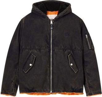 Purple Hooded Cotton Jacket