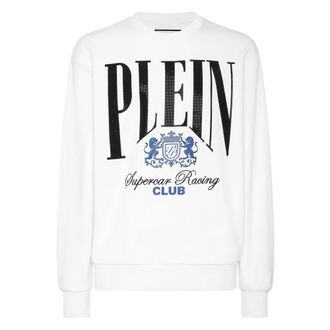 Philipp Plein Homme, Sweatshirts et sweats &agrave; capuche, Blanc, Taille: XL Racing Club SweaT-shirt