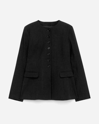 Arket Blazer Aus Leinenmischung -Schwarz