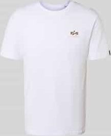 Alpha Industries T-Shirt mit Label-Print und Rundhalsausschnitt
