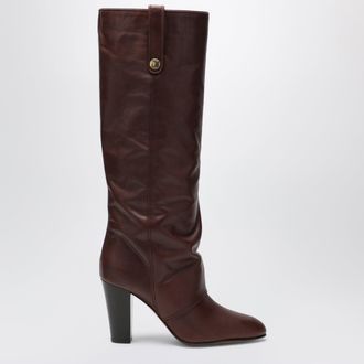 Chlo&eacute; Braune Anouk Stiefel mit Absatz aus Leder