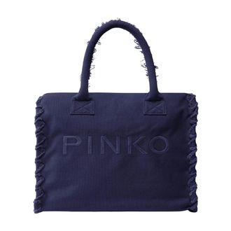 Pinko Pinko, Femme, Sacs, Violet, Taille: ONE Size Sac Shopper en Coton avec Logo