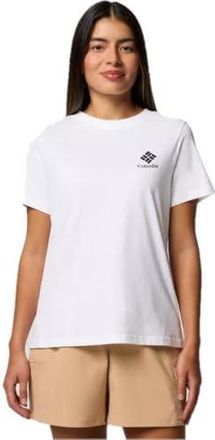 Columbia Rolling Bend Graphic SS Tee 2120021103 T-Shirt pour Femme, Blanc, XL EU, Blanc., XL