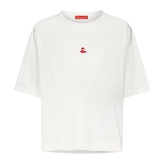 Elena Miro Baumwoll-T-Shirt mit Stickerei - - Tops - Damen - Wei&szlig; - S