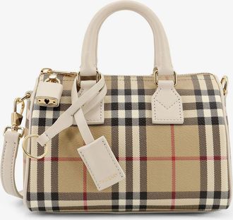 Burberry Bowling coated canvas crossbody bag with check motif - BURBERRY - gender_Woman