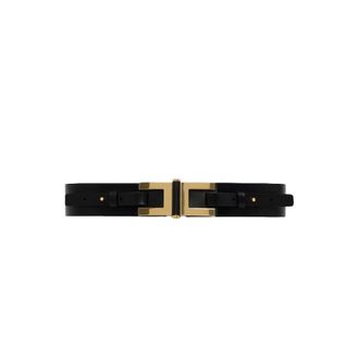 Elisabetta Franchi unisex, Accessoires, Noir, Taille: S Leather Belt with Logo Detail