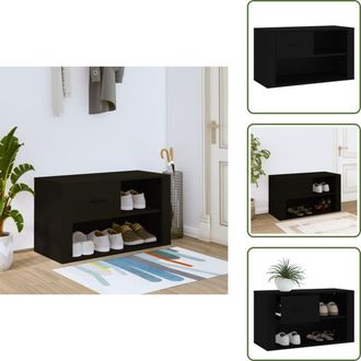 vidaXL Armoire &agrave; chaussures Noir 80x35x45 cm Bois ding&eacute;nierie - Meuble Chaussure - Armoire Chaussure - Range Chaussures - &Eacute;tag&egrave;re Chaussure - Rangement