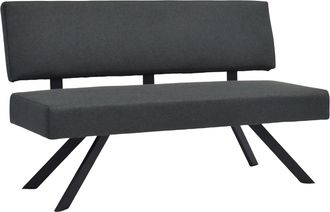 Byliving Sitzbank Toronto, Bezug in dunkelgrau, Gestell in schwarz, mit R&uuml;ckenlehne und hohem Sitzkomfort, Esszimmerbank, K&uuml;chenbank, Ma&szlig;e: B 138, H 83, T 60 c
