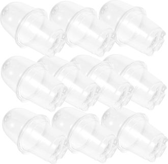 BESPORTBLE 10 St&uuml;ck Anzuchtt&ouml;pfe Kunststoff Transparent Mit Deckel 12,5cm Pflanzgef&auml;&szlig;e F&uuml;r Garten Balkon Mit Abflussl&ouml;chern Und Feuchtigkeitsschutz Pet Material 