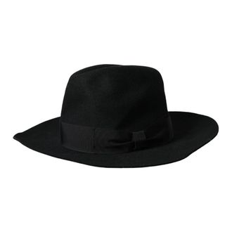 Dolce & Gabbana Femme, Accessoires, Noir, Taille: 57 CM Chapeau Fedora Trilby en Lapin Noir Femme