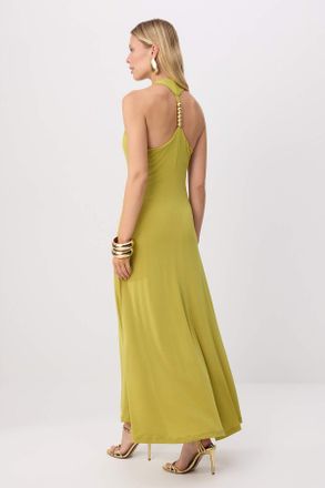 Trendyol Maxikleid &auml;rmellos, A-Linie, unifarben - Gr&uuml;n