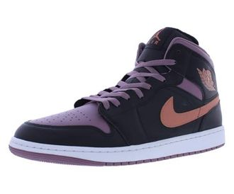 Nike Nike Baskets Air Jordan 1 Mid SE pour homme, Noir/orange ciel J / mauve-noir, 44.5 EU