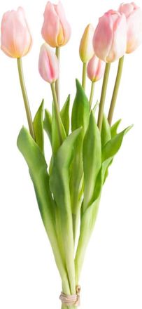 Botanic-Haus k&uuml;nstliches Tulpenb&uuml;ndel/k&uuml;nstlicher Tulpenbund Sandy lang mit 4 Tulpen und 3 Tulpenknospen Farbe: rosa real Touch