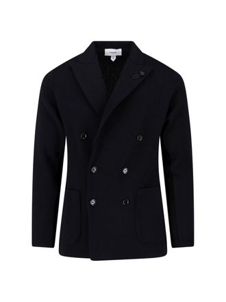 Lardini Double-Breasted Virgin Wool Blazer