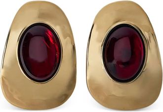 Saint Laurent Geh&auml;mmerte Ohrringe mit Cabochon-Fassung - Gold