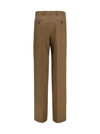 Prada Womens Tailored Wool Pants Tabacco Merino Ovis Aries Trousers