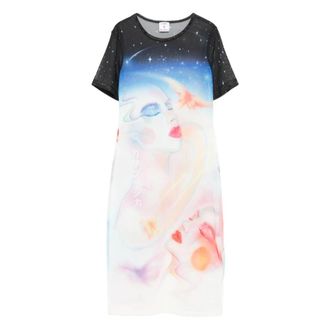 Casablanca Robe en Maille Galactic Connection Bleue - Femme - Robes - Bleu - Taille: 38 FR