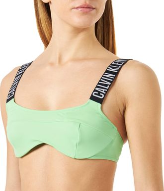Calvin Klein Damen Bikinitop Bralette Ungepolstert, Gr&uuml;n (Ultra Green), M