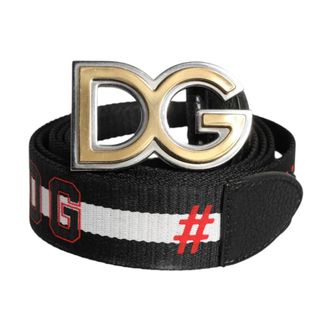 Dolce & Gabbana Homme, Accessoires, Noir, Taille: 95 CM Ceinture &agrave; boucle logo en m&eacute;tal