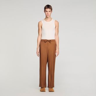 Sandro Pantalon fluide &eacute;lastiqu&eacute; &agrave; cordon