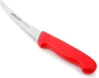 Arcos Ausbeinmesser Curv Semiflexibel - Edelstahlklinge 140 mm - Roter Polypropylen-Griff - Ideal zum Entbeinen von Fleisch - Serie 2900