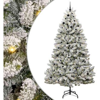 vidaXL K&uuml;nstlicher Weihnachtsbaum Gr&uuml;n und Wei&szlig; 270 cm PVC und Metall vidaXL