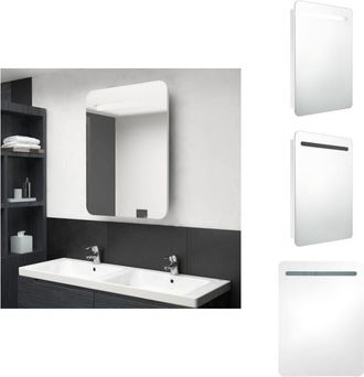 vidaXL Vidaxl - LED-Spiegelschrank fürs Bad Glänzend Weiß 60x11x80 cm - LED-Spiegelschrank - Badezimmerspiegel - Wandspiegel - Spiegelschrank Weiß