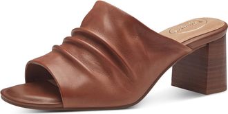 Tamaris Comfort Damen Sandalen mit Absatz aus Leder Elegant, Braun (Nut), 38 EU
