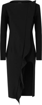 Pinko Pinko - Robe Mi-longue &agrave; drap&eacute; asym&eacute;trique - Femme - Robes - Noir - Taille: 42 FR