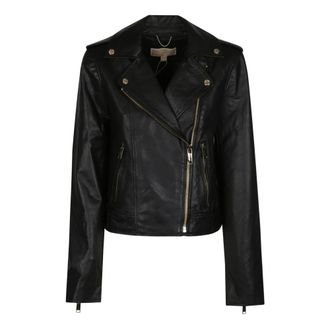 Michael Kors Femme, Vestes, Noir, Taille: 38 FR Biker Jacket