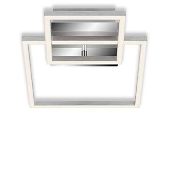 Briloner Leuchten - Plafonnier, lampe de plafond dimmable, 1 module LED rotatif, 19,6 Watt, 1.500 lumen, 3.000 Kelvin, chrome-aluminium, 358x260x75mm (LxLxH) 3