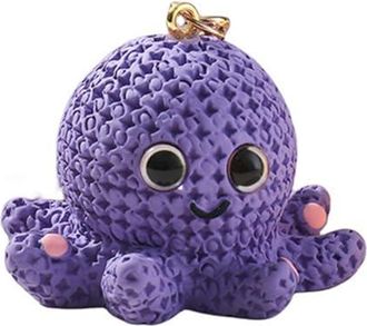 Generico Porte-cl&eacute;s poulpe pour enfants - Adorable porte-cl&eacute;s 3D pour sac en r&eacute;sine, joli porte-c&acirc;bles avec pendentif portefeuille pour cl&eacute;s de voiture, porte-