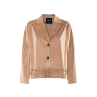 Nenette Boxy Wildlederjacke - - Jackets - Damen - Beige - 2XL