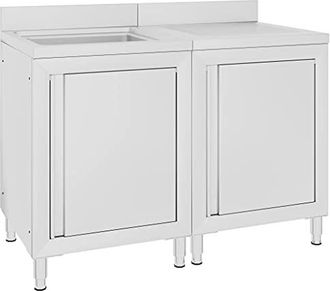 vidaXL Evier de Cuisine Commercial Evier de Restauration H&ocirc;tel Garage Lieu de Travail Gastronomie Maison Int&eacute;rieur Acier Inoxydable 120x60x96 cm