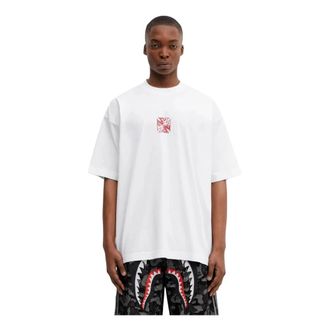 VETEMENTS Double Biker Cross Logo T-shirt - - Tops - Herren - Wei&szlig; - M