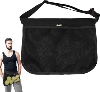 Generico Bund mit Tennisballhalterung, Bandhalterung f&uuml;r Tennisball, Bauchtasche f&uuml;r B&auml;lle, G&uuml;rteltasche aus Netzstoff, Zubeh&ouml;r f&uuml;r Gurkenb&auml;lle, Aufbewahrungst