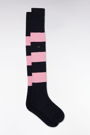 Eden Park Chaussettes De Rugby Montantes Cercl&eacute;es Roses Et Marine