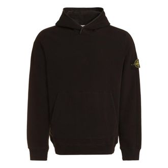 Stone Island Homme, Sweatshirts et sweats &agrave; capuche, Noir, Taille: M Sweat &agrave; Capuche en Coton avec Patch Logo Amovible