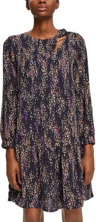 Esprit Minikleid mit Muster und Cut-Out - Schwarz