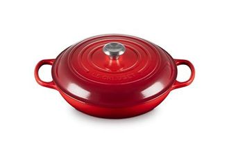 LE CREUSET Le Creuset Faitout Signature en Fonte Émaillée, Rond, 30cm, 3,2 L, 5,555 kg, Cerise, 21180300602430