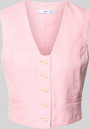 Mango Weste aus Leinen mit Knopfleiste Modell BORELI